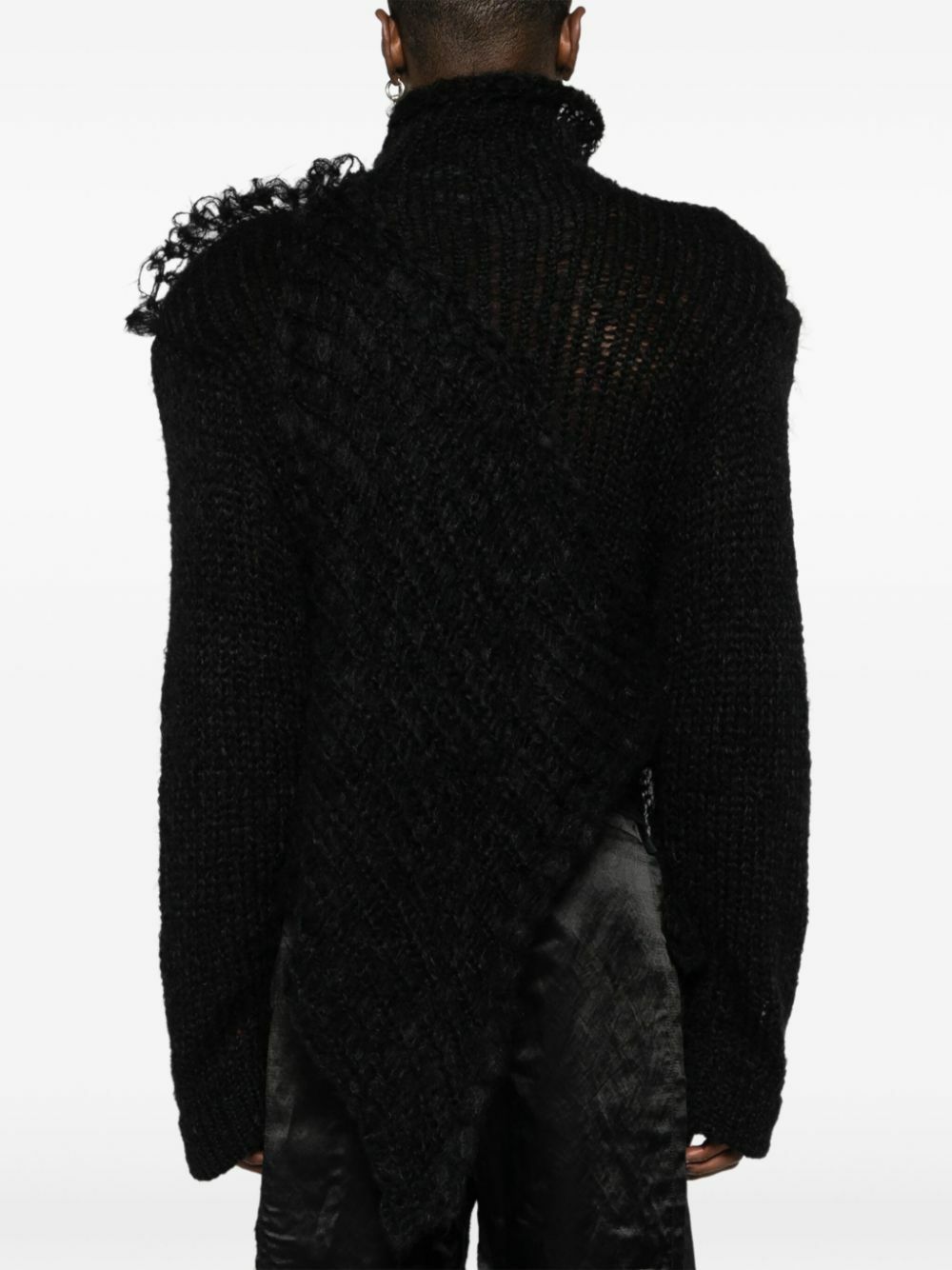 MLGA Black Chunky-Knit Asymmetric Sweater MLGA