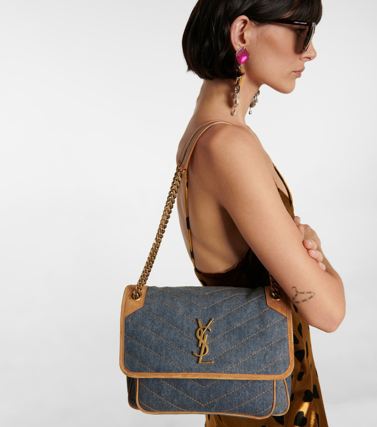 Saint Laurent - Niki Medium denim shoulder bag Saint Laurent