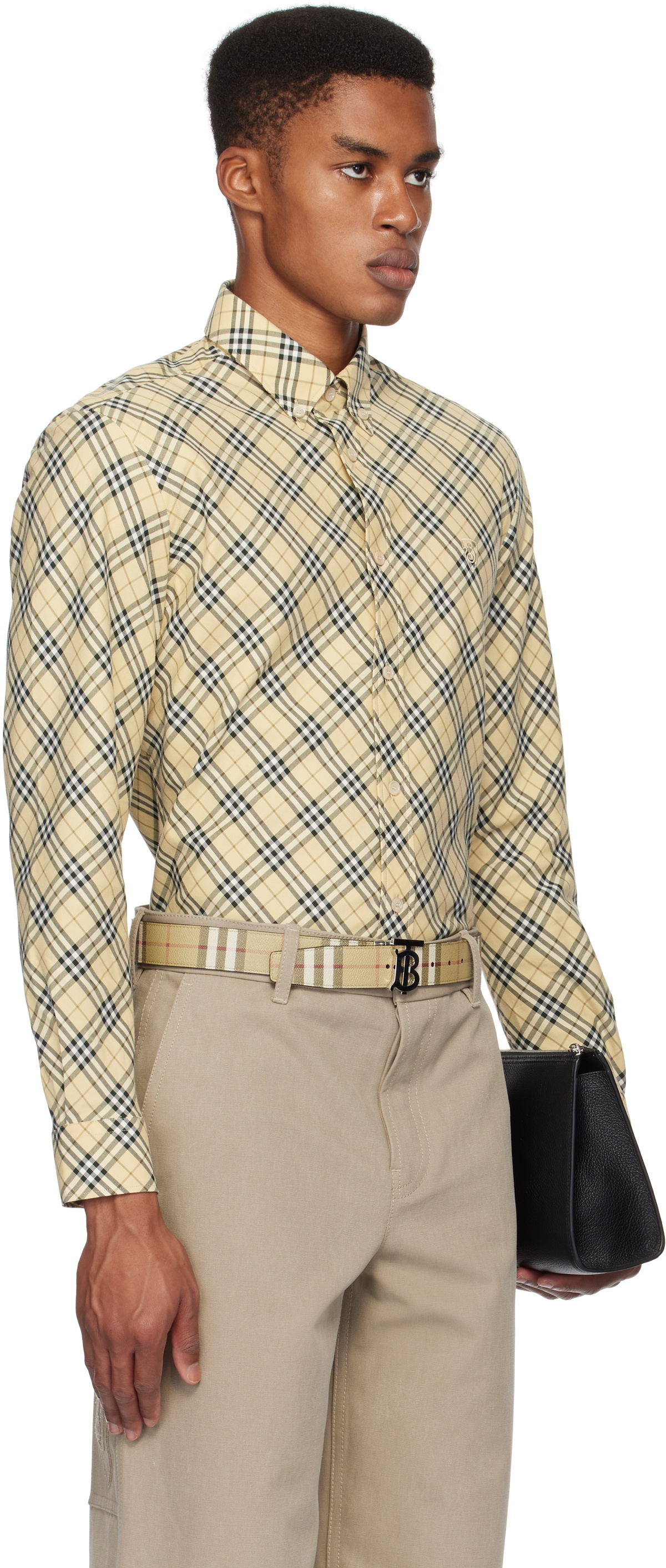 Burberry Beige Check Cotton Shirt Burberry