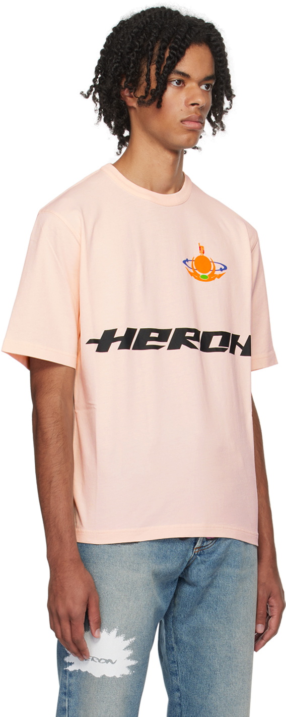 Heron Preston Pink 'Globe Burn' T-Shirt Heron Preston