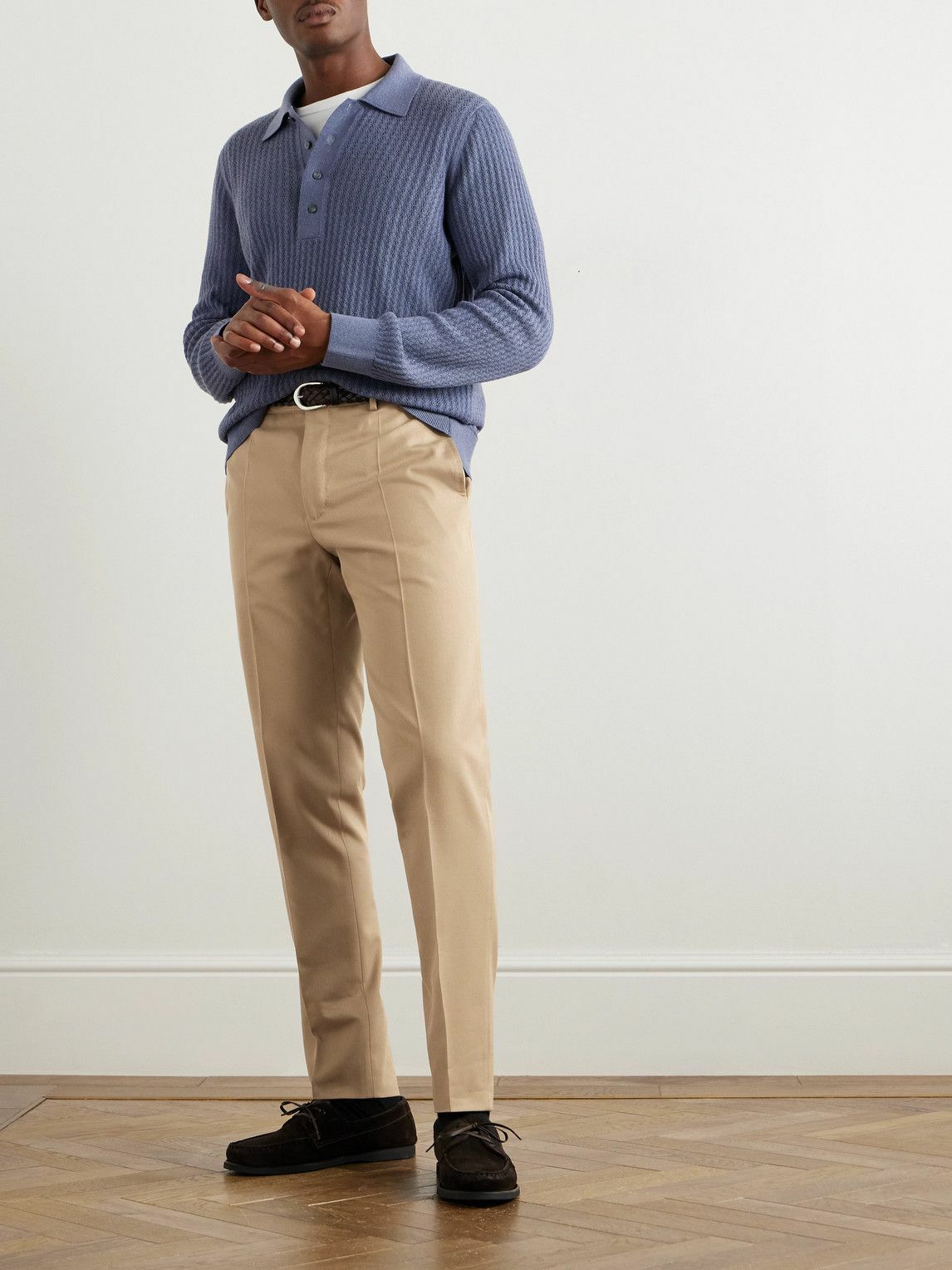 Incotex - Venezia 1951 Tapered Cotton and Virgin Wool-Blend Twill Trousers - Neutrals Incotex