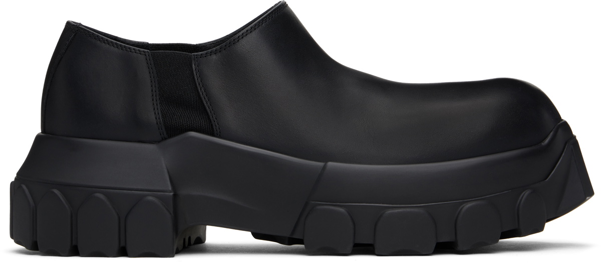 Rick Owens Black Hollywood Slip On Tractor Loafers Rick Owens