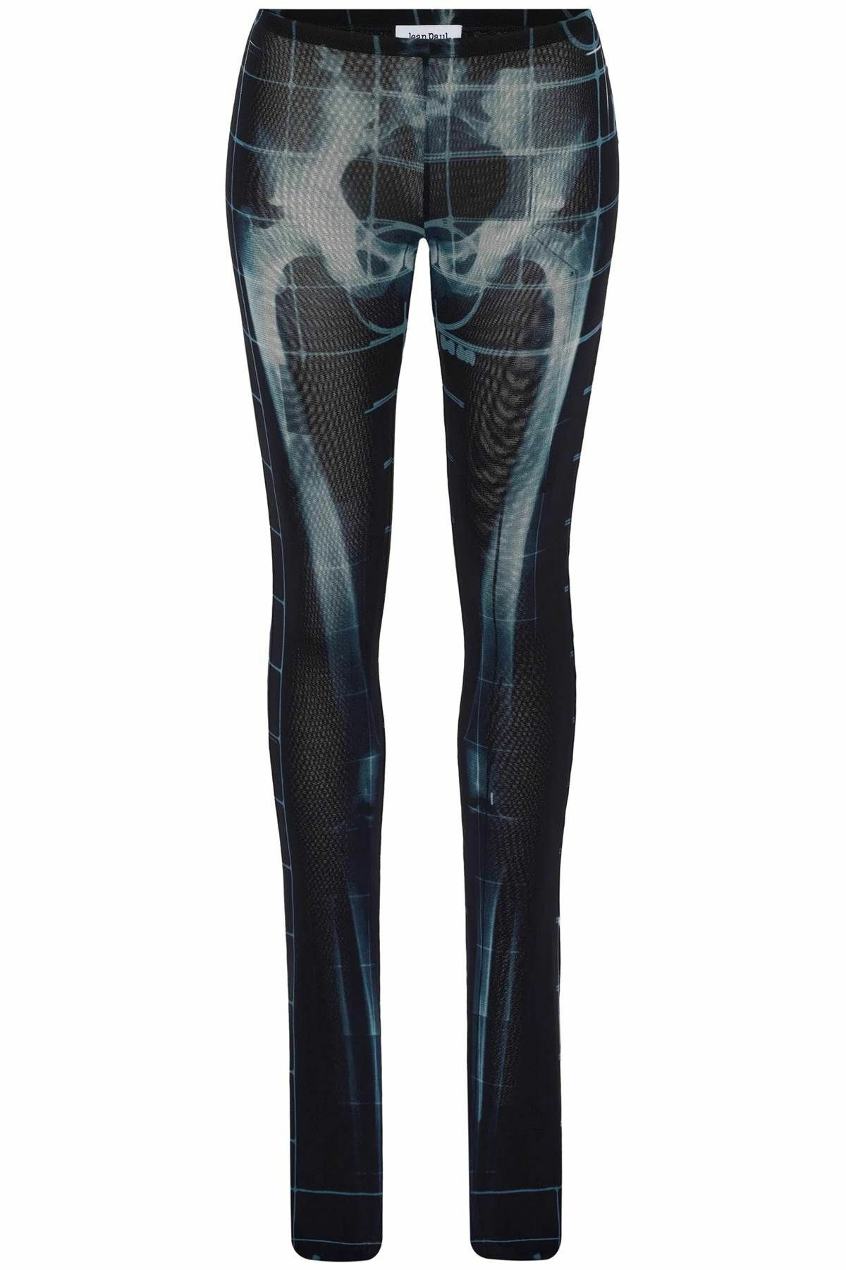 JEAN PAUL GAULTIER black polyamide pants with skeleton print Black Jean ...