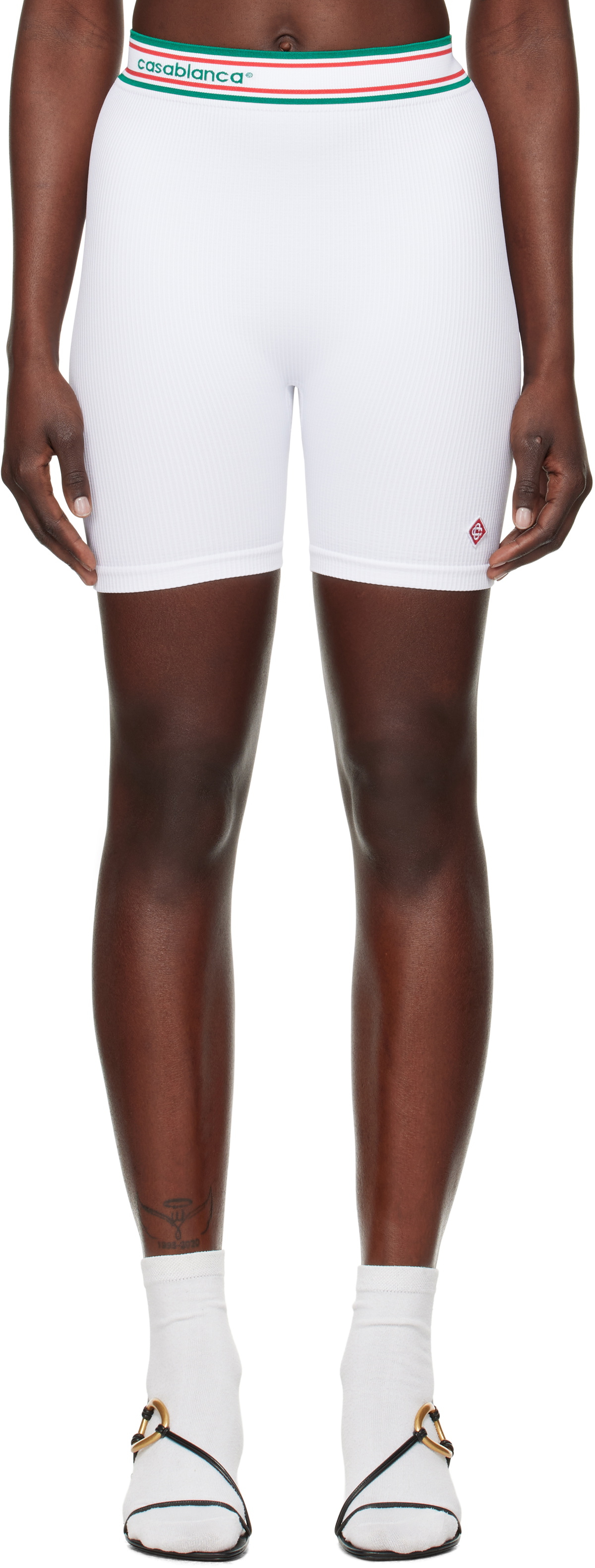 Casablanca White Seamless Sport Shorts Casablanca
