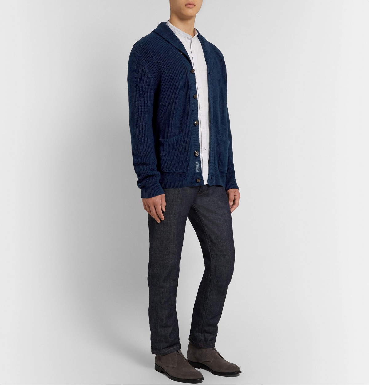 Polo Ralph Lauren - Shawl-Collar Cotton Cardigan - Blue Polo Ralph Lauren