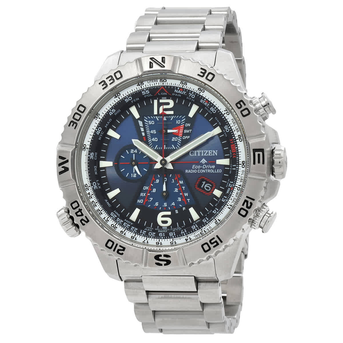 Citizen Promaster Navihawk A-T Chronograph Blue Dial Mens Watch AT8220 ...