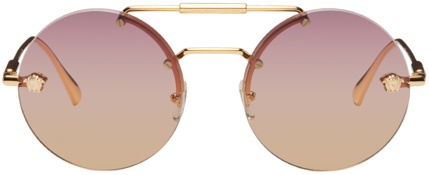 Versace Gold Rimless Sunglasses Versace