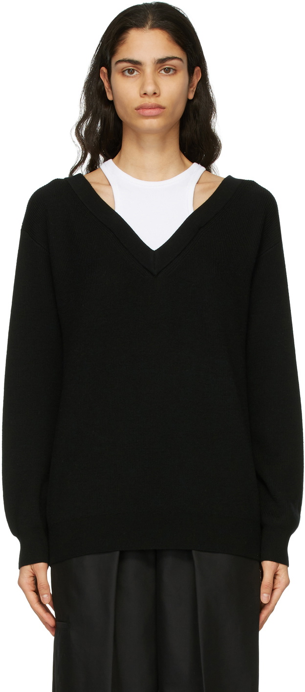alexanderwang.t Black Classic Bi-Layer Sweater alexanderwang.t