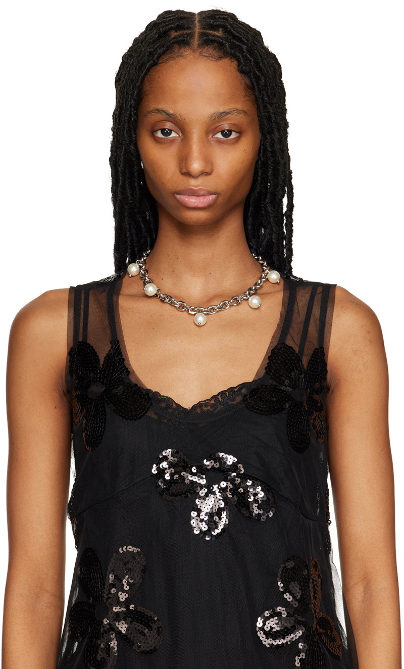 Simone Rocha Silver Pearl Chain Necklace Simone Rocha