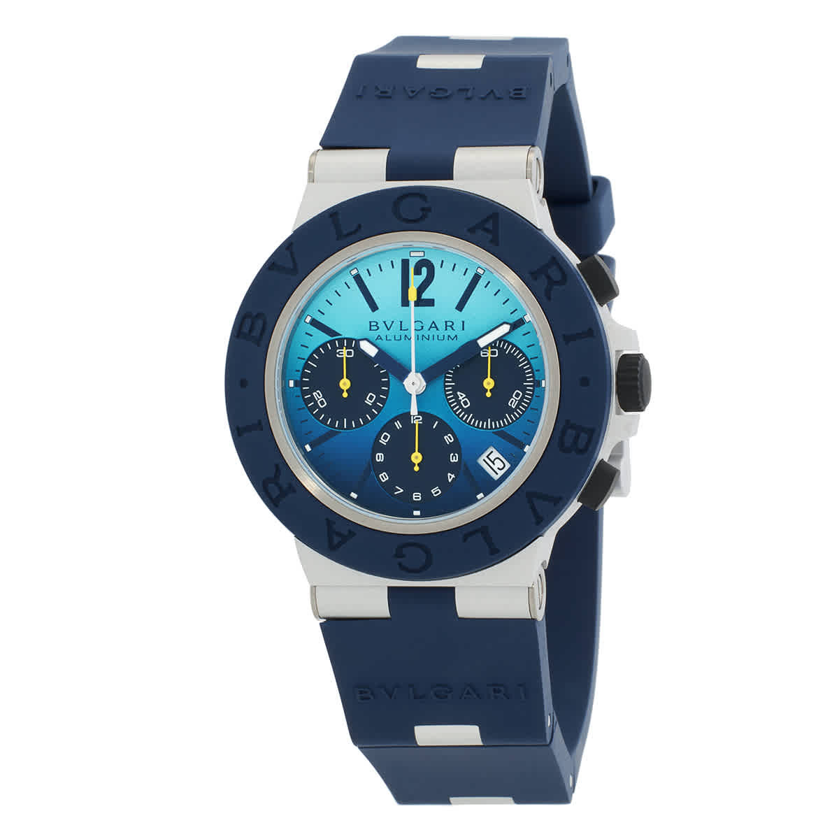 Bvlgari Aluminium Capri Edition Chronograph Automatic Blue Dial Mens ...