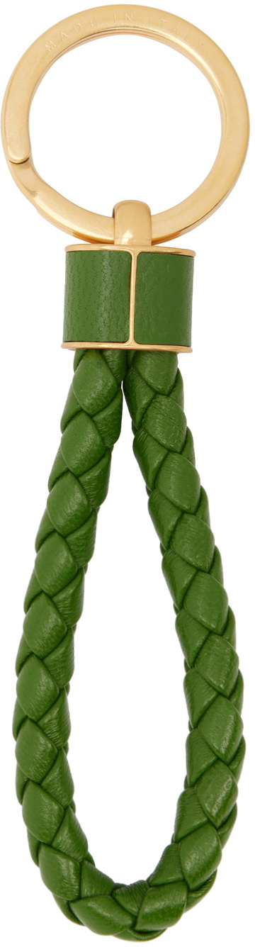 Bottega Veneta Green Intrecciato Key Ring Bottega Veneta