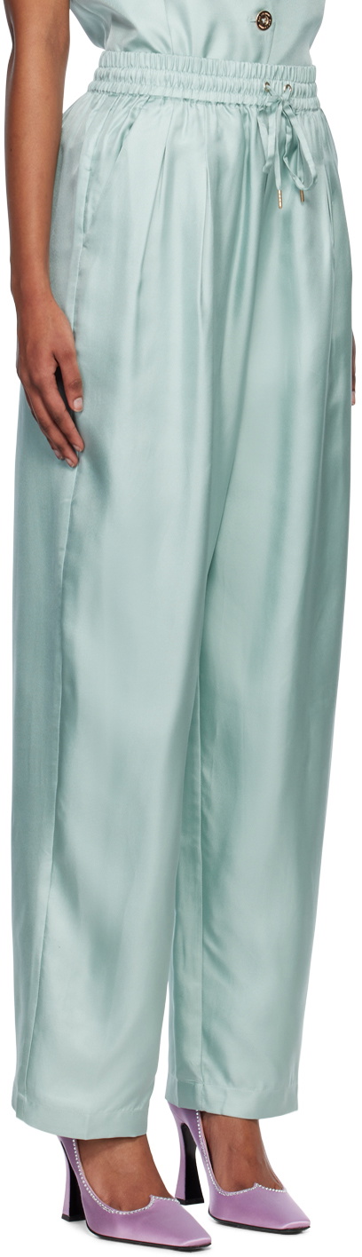 Silk Laundry Blue Slouch Lounge Pants Silk Laundry