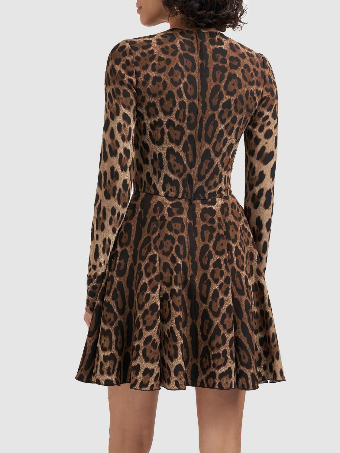 Dolce And Gabbana Leopard Print Cady Mini Dress Dolce And Gabbana