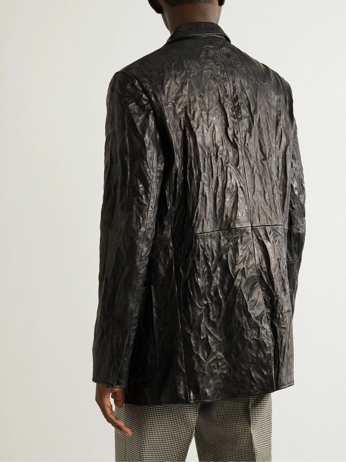Acne Studios - Crinkled-Leather Blazer - Black Acne Studios