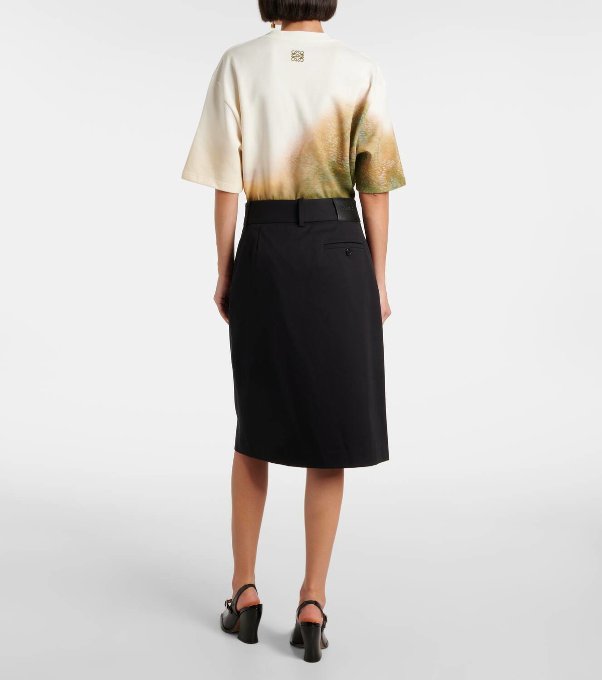 Loewe Wrap cotton and silk midi skirt Loewe