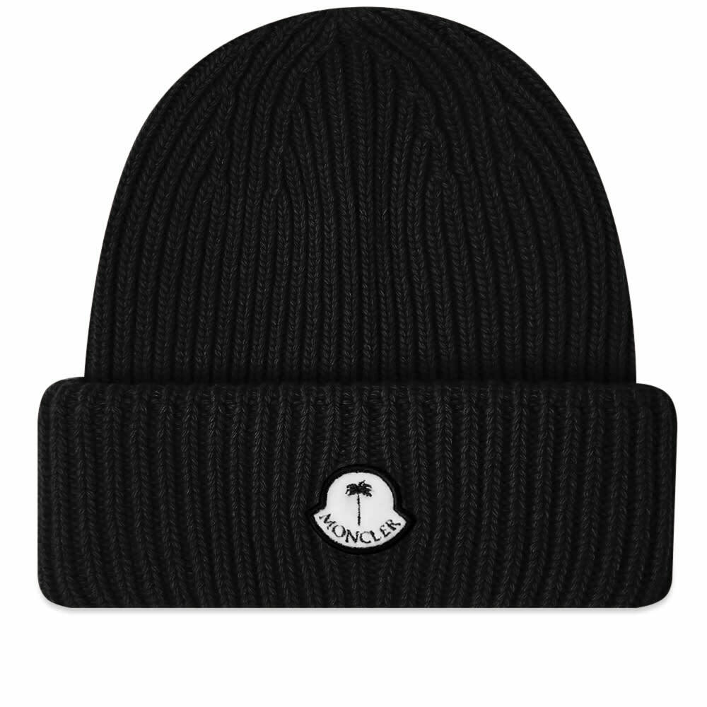 Moncler Women's Genius x Palm Angels Logo Beanie in Black Moncler