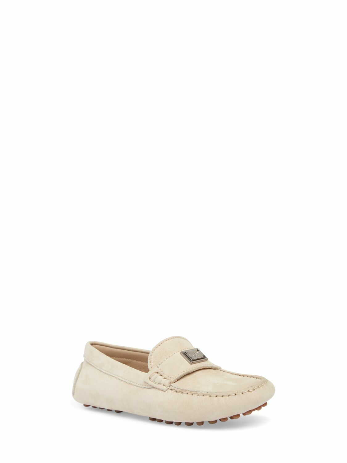 DOLCE & GABBANA Nabuk Loafers with Logo Dolce & Gabbana