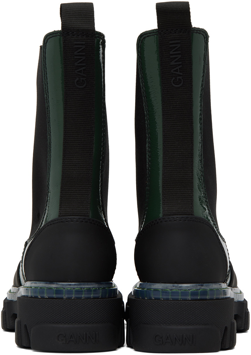 GANNI Green Cleated Chelsea Boots GANNI