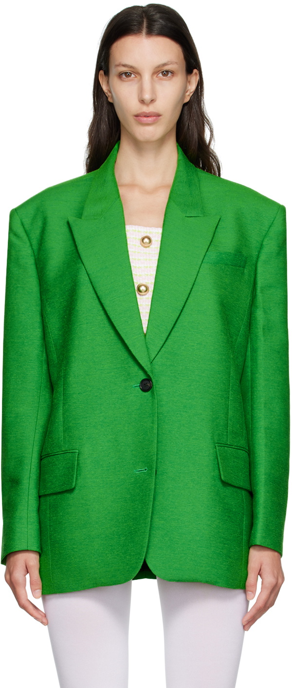 Pushbutton Green Double Button Blazer Pushbutton