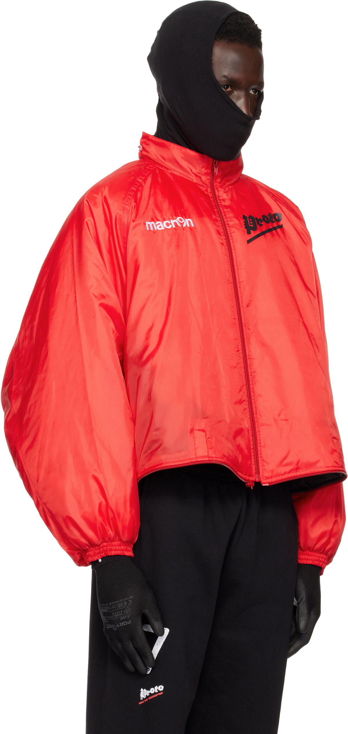 Prototypes Red Two Way Padded Track Jacket PROTOTYPES