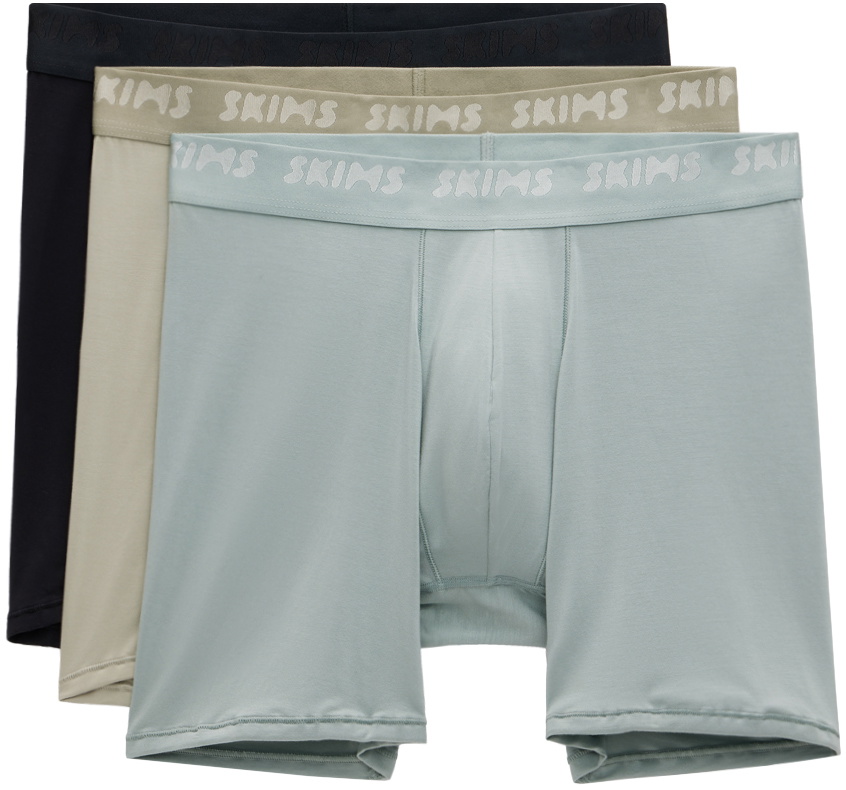 SKIMS Three-Pack Multicolor SKIMS Stretch 5 Boxer Briefs SKIMS