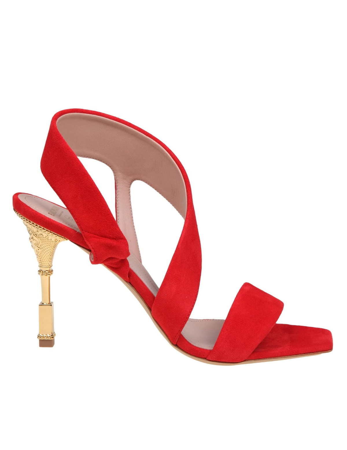 Balmain Red Suede Coin Sandal Balmain