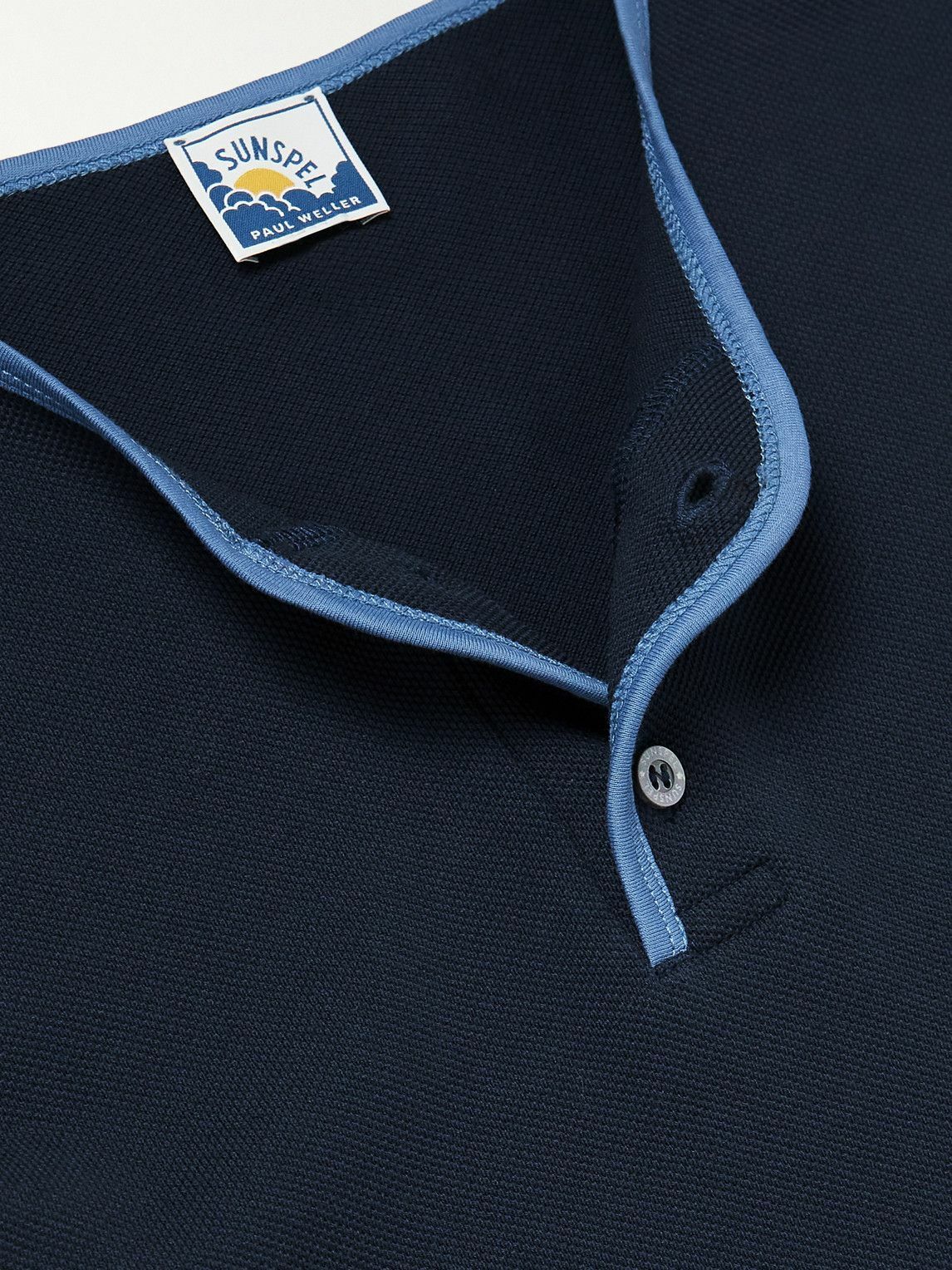 Sunspel - Paul Weller Logo-Appliquéd Contrast-Tipped Cotton-Piqué ...