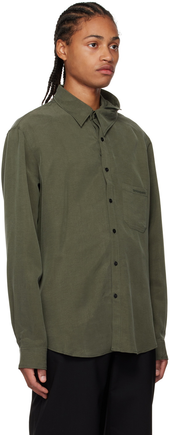Y/Project Khaki Asymmetric Collar Shirt Y/Project