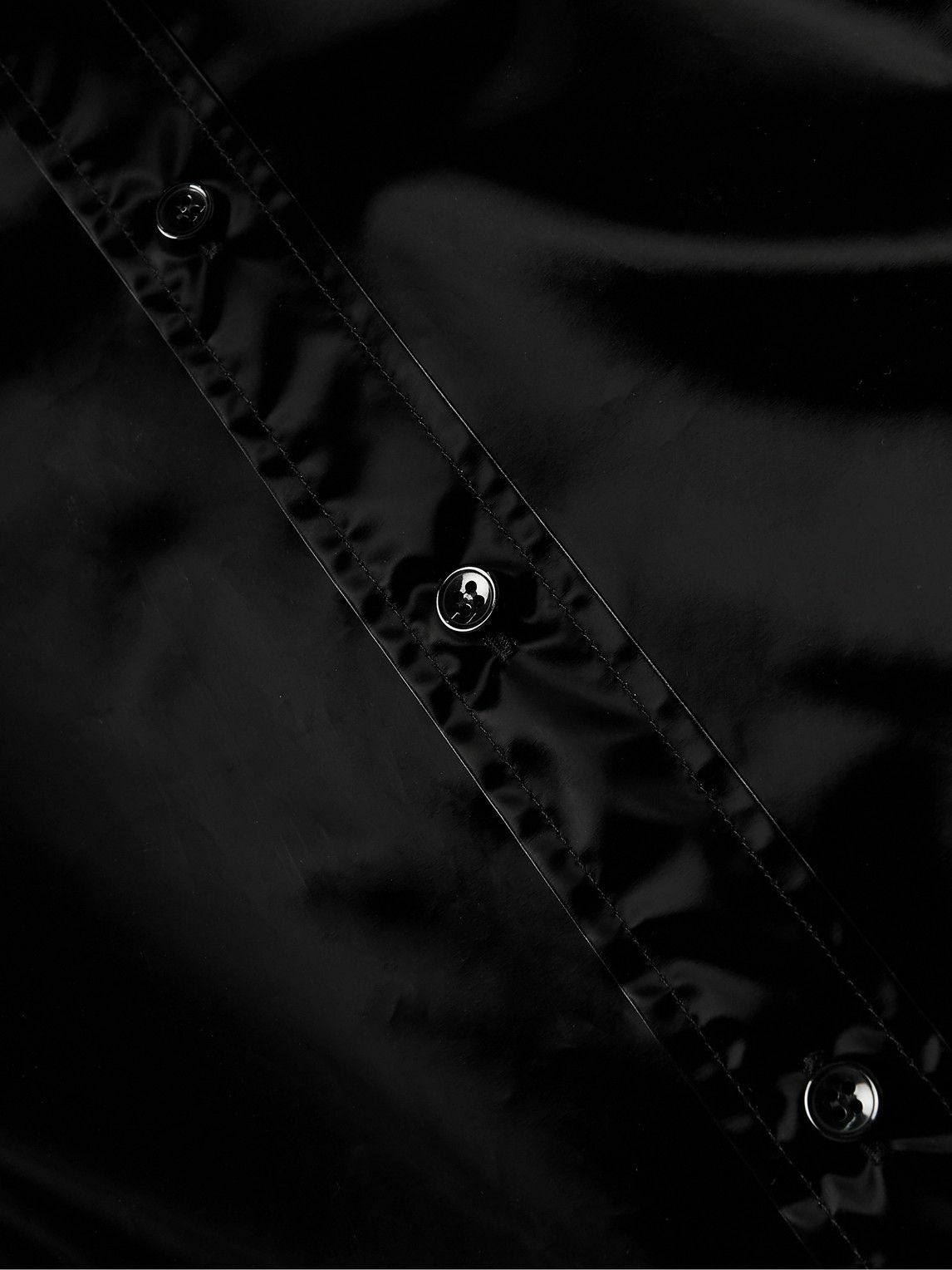 SAINT LAURENT - Slim-Fit Vinyl Shirt - Black Saint Laurent