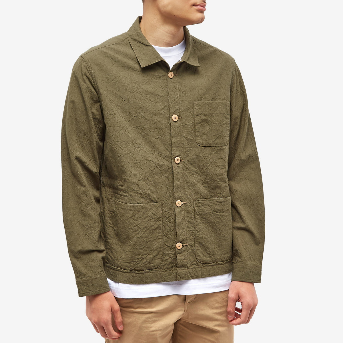 Folk Men's Crinkle Assembly Jacket in Olive Folk