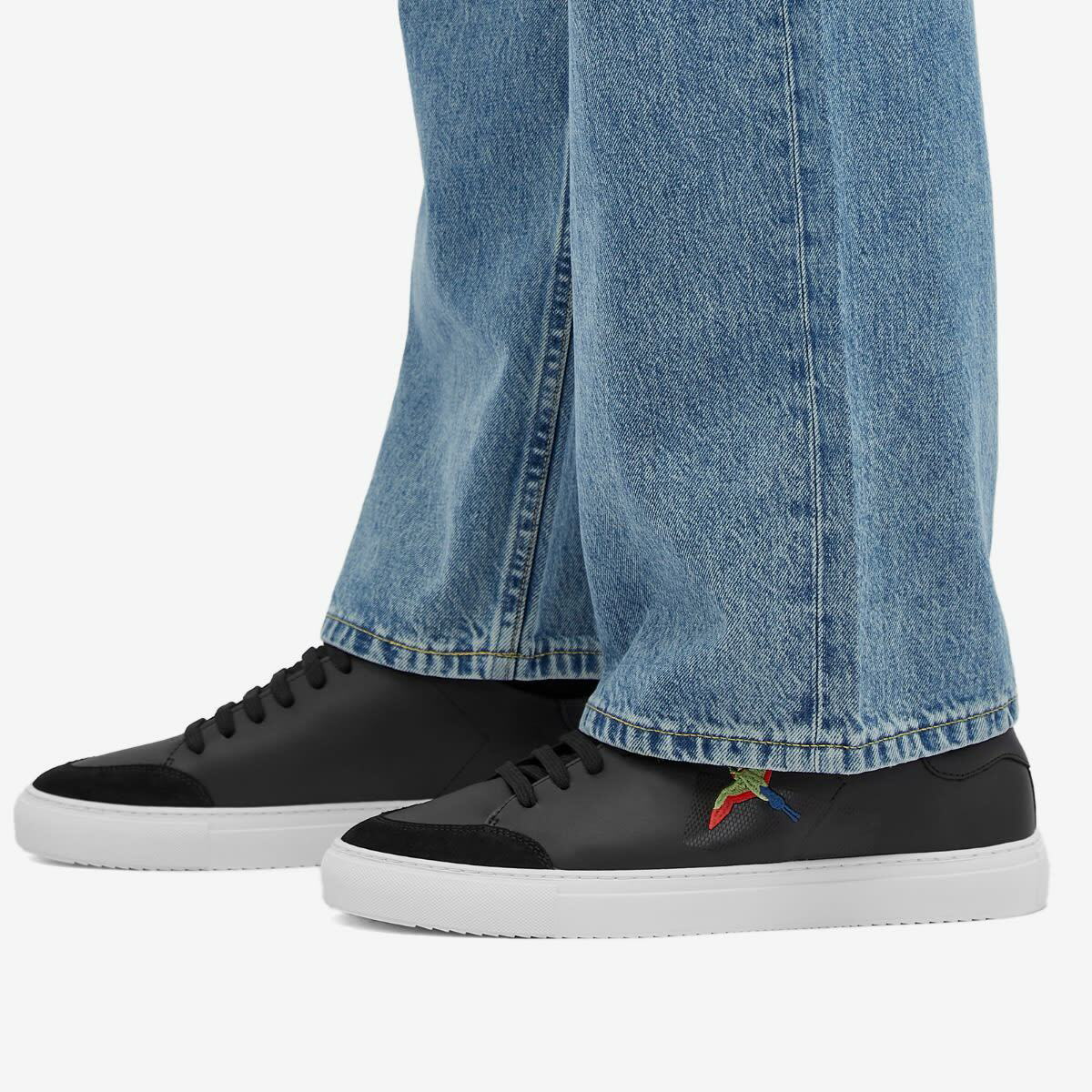 Axel Arigato Men's Clean 90 Bee Bird Patch Sneaker in Black Axel Arigato Men's Clean 90 Bee Bird Patch Sneaker in Black