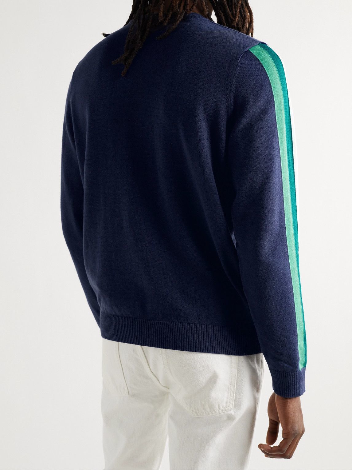 Outerknown - Nostalgic Striped Organic Cotton-Blend Sweater - Blue ...