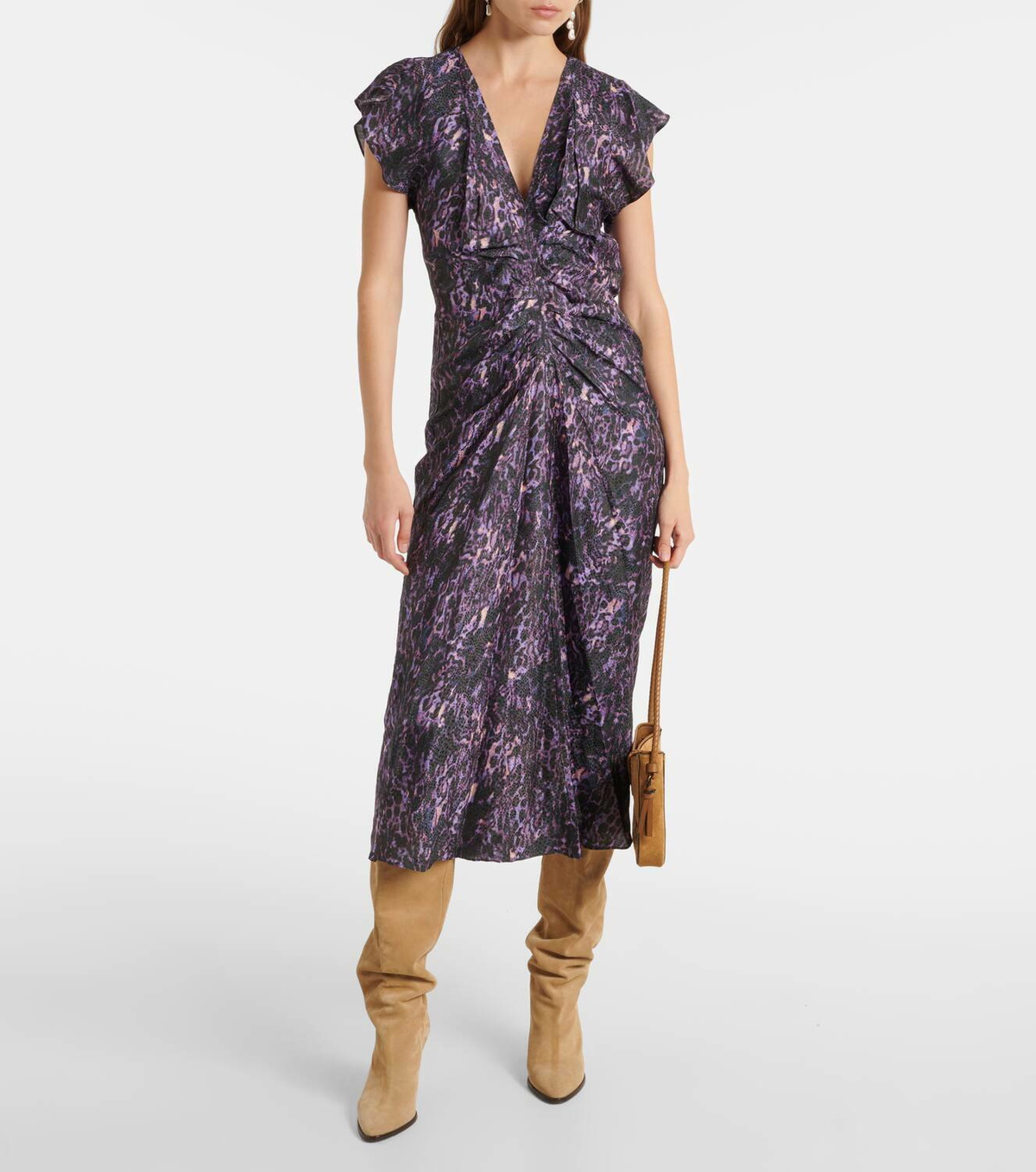 Isabel Marant Lyndsay printed gathered midi dress Isabel Marant