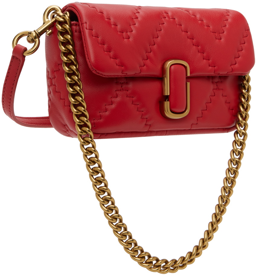 Marc Jacobs Red Mini 'The Quilted Leather J Marc' Bag Marc Jacobs