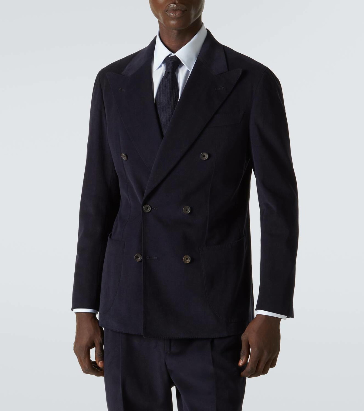 Thom Sweeney Double-breasted brushed cotton suit Thom Sweeney