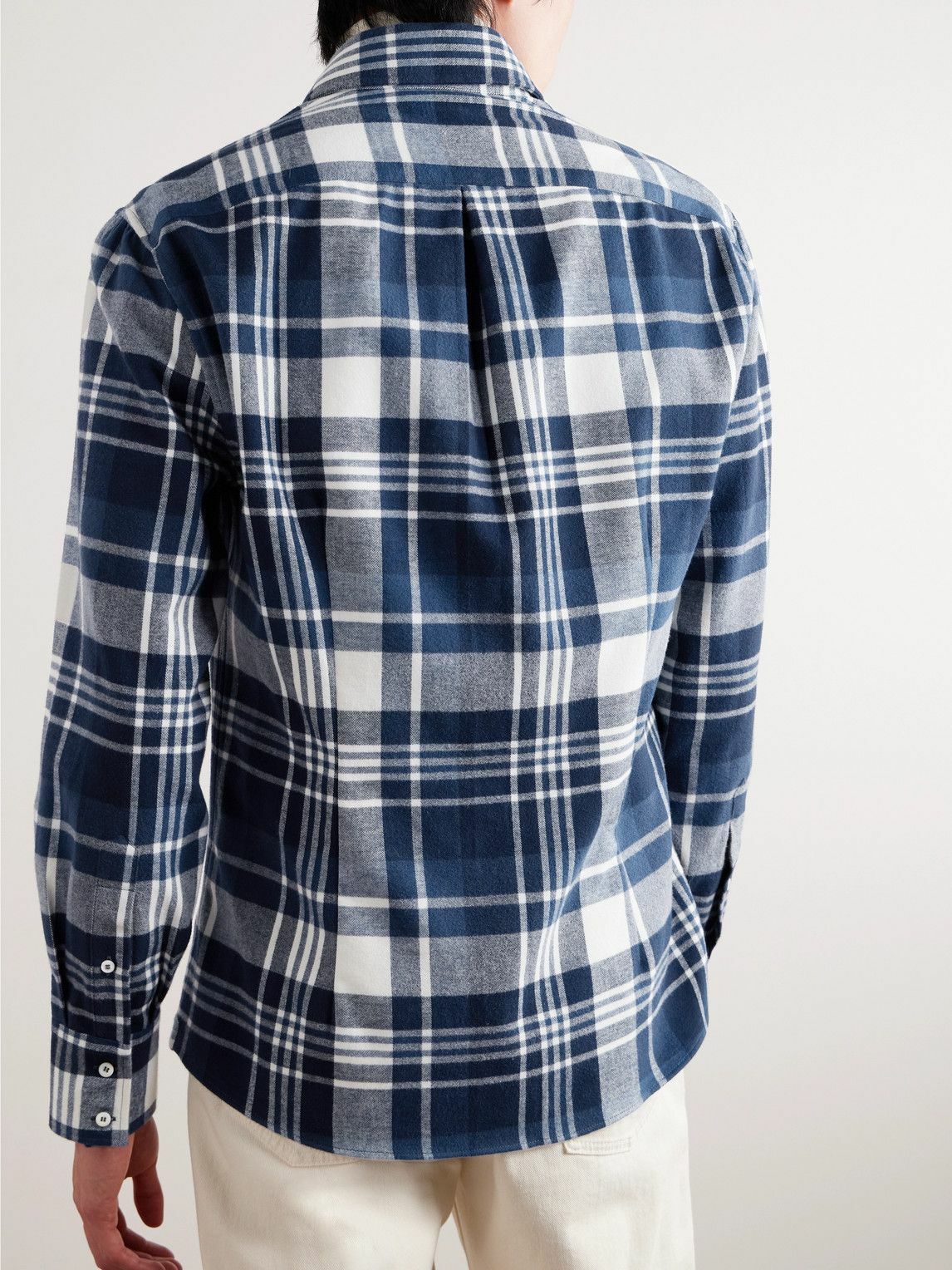 Brunello Cucinelli - Checked Cotton-Flannel Shirt - Blue Brunello Cucinelli