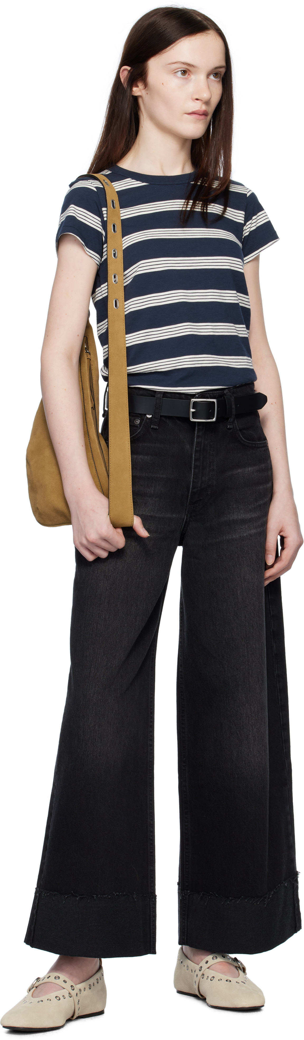 rag & bone Black Leather Boyfriend Belt Rag and Bone