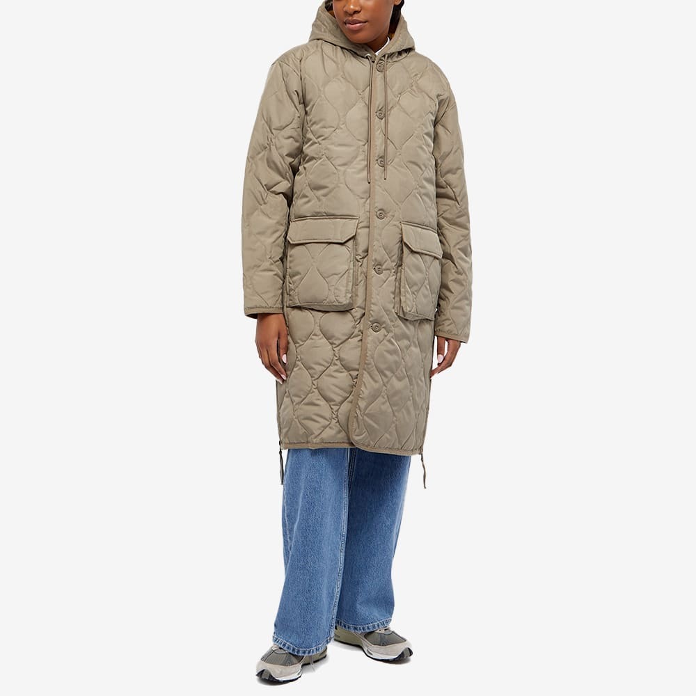 Taion Women's Hood Down Coat in Light Mocha Taion Extra