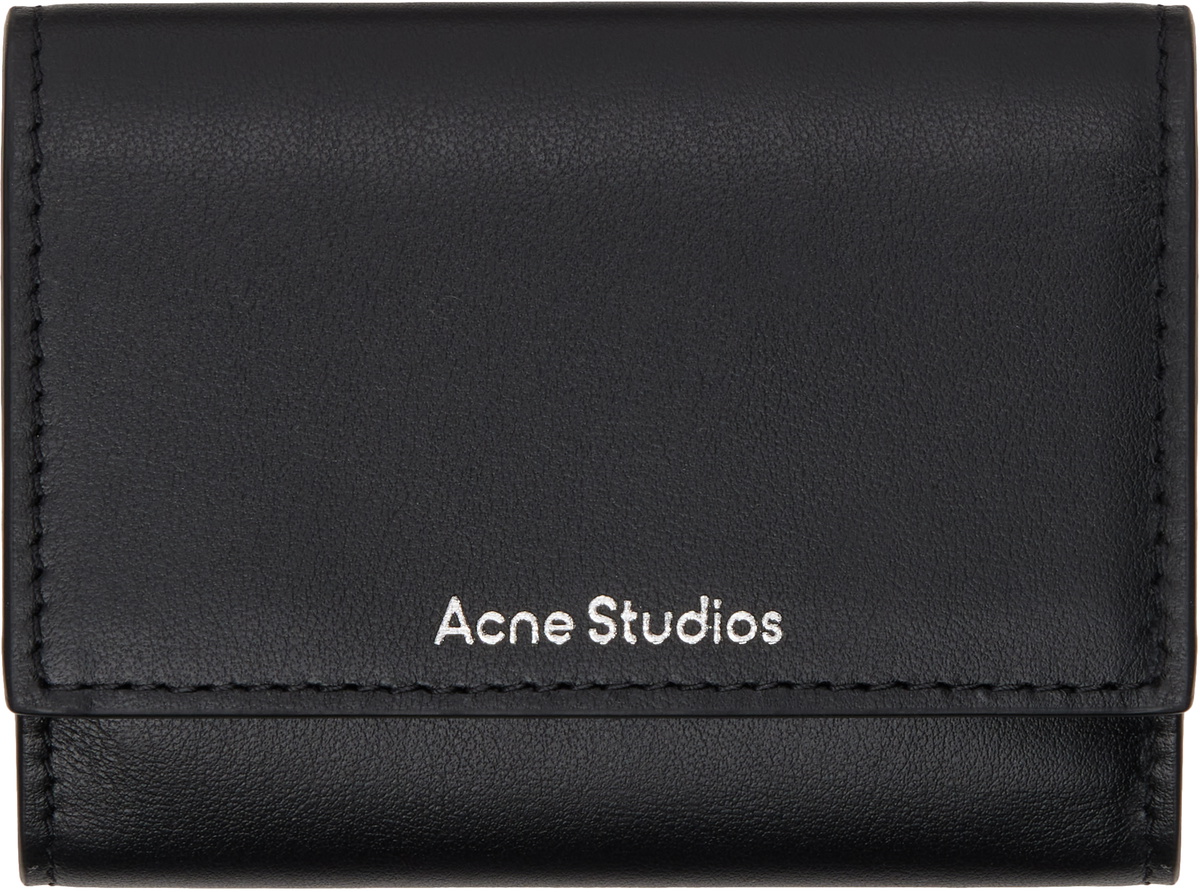 Acne Studios Black Trifold Leather Wallet Acne Studios