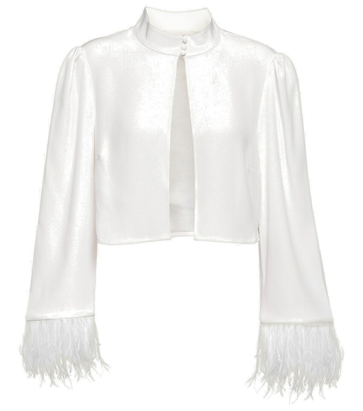 Rixo Bridal Addison feather-trimmed jacket Rixo