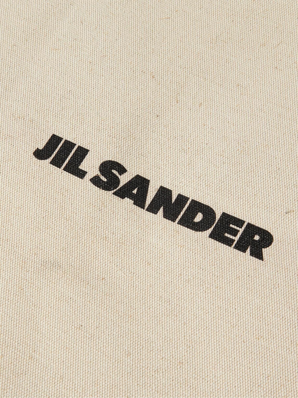 Jil Sander - Logo-Print Leather-Trimmed Canvas Tote Bag Jil Sander