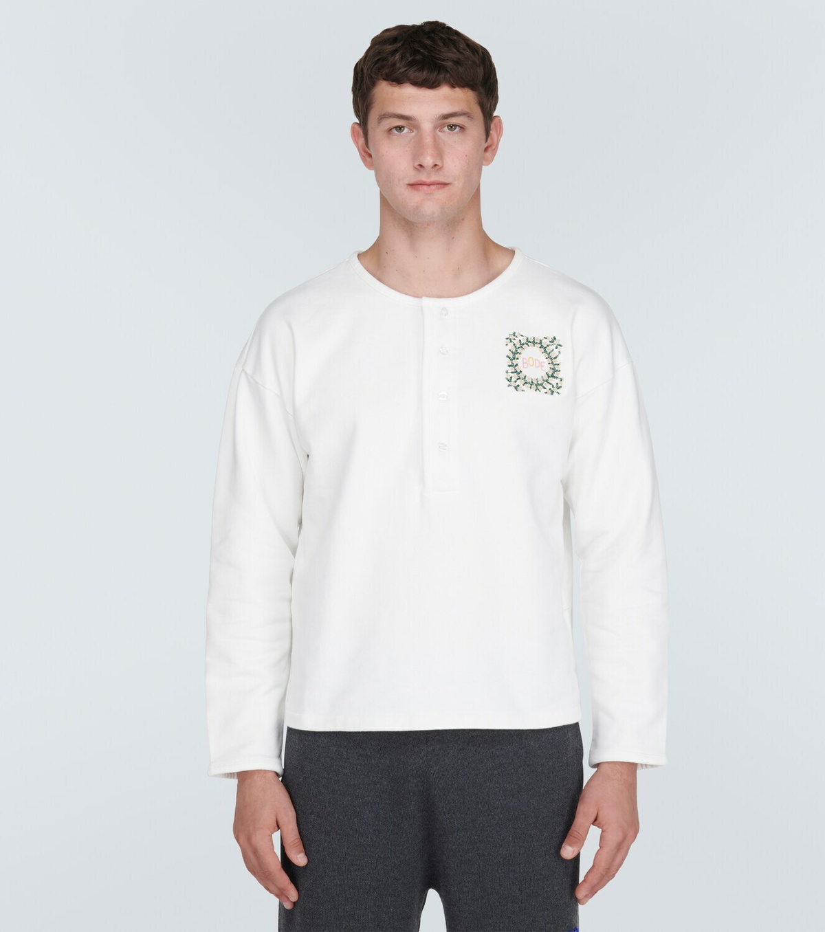 Bode Daisy Never Tell cotton Henley shirt Bode