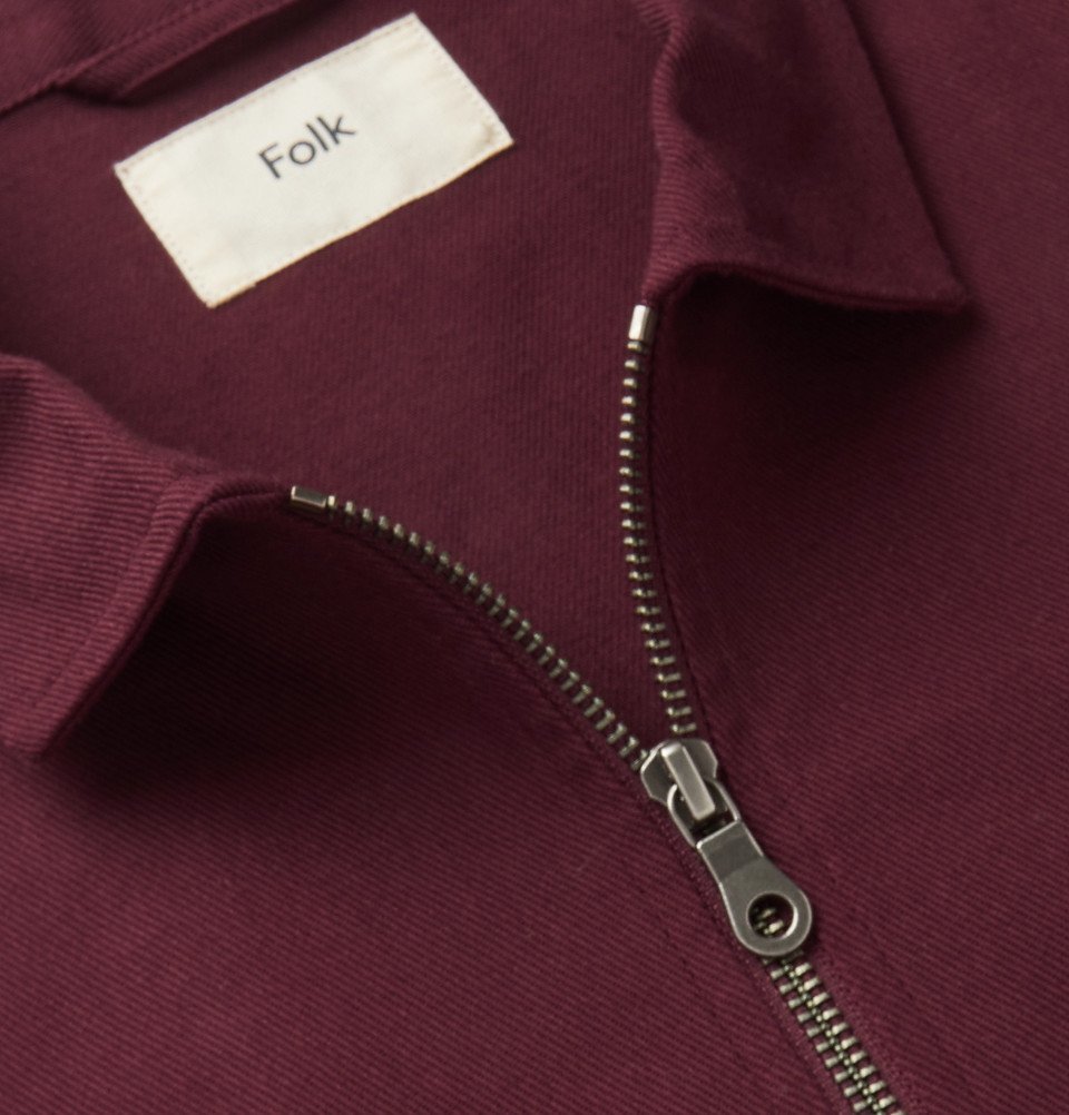 Folk - Panelled Cotton-Twill Chore Jacket - Burgundy Folk