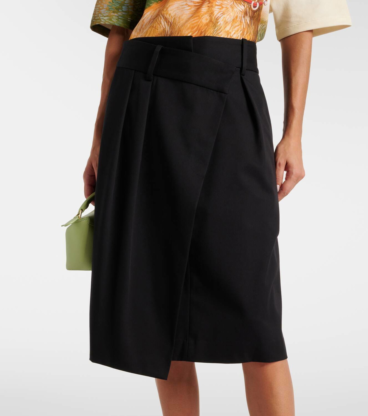 Loewe Wrap cotton and silk midi skirt Loewe