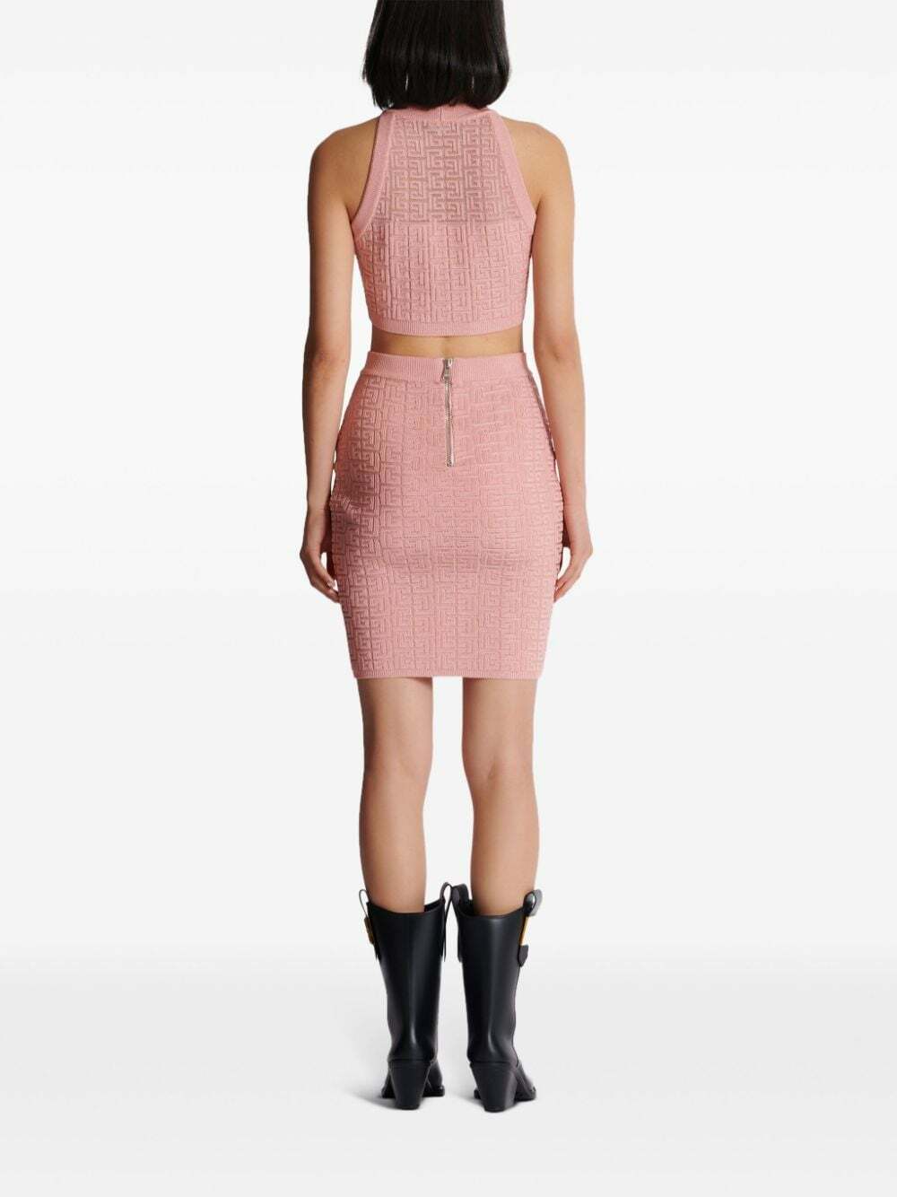 BALMAIN - Monogram Glitter Midi Skirt Balmain