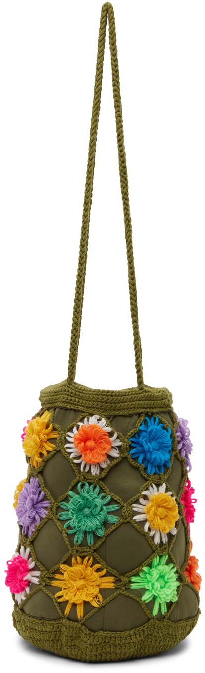 Anna Sui Multicolor Rainbow 3D Floral Hand-Crochet Bag Anna Sui