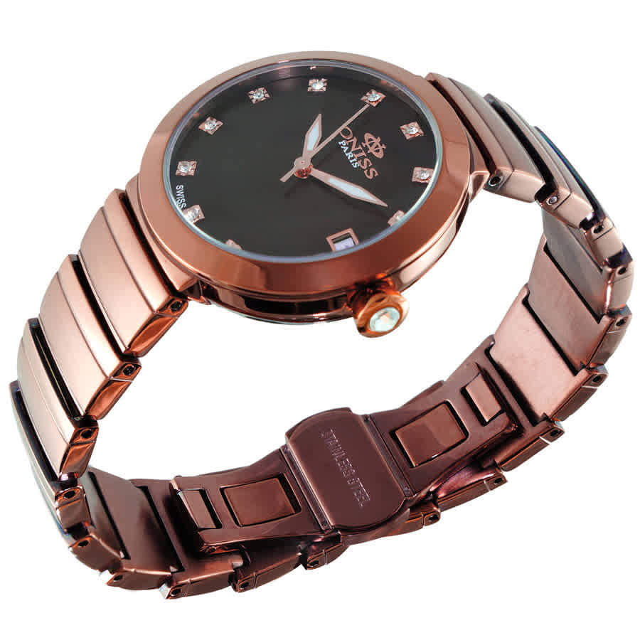 Oniss ON5559SS Quartz Brown Dial Ladies Watch ON5559SSIPBN Oniss