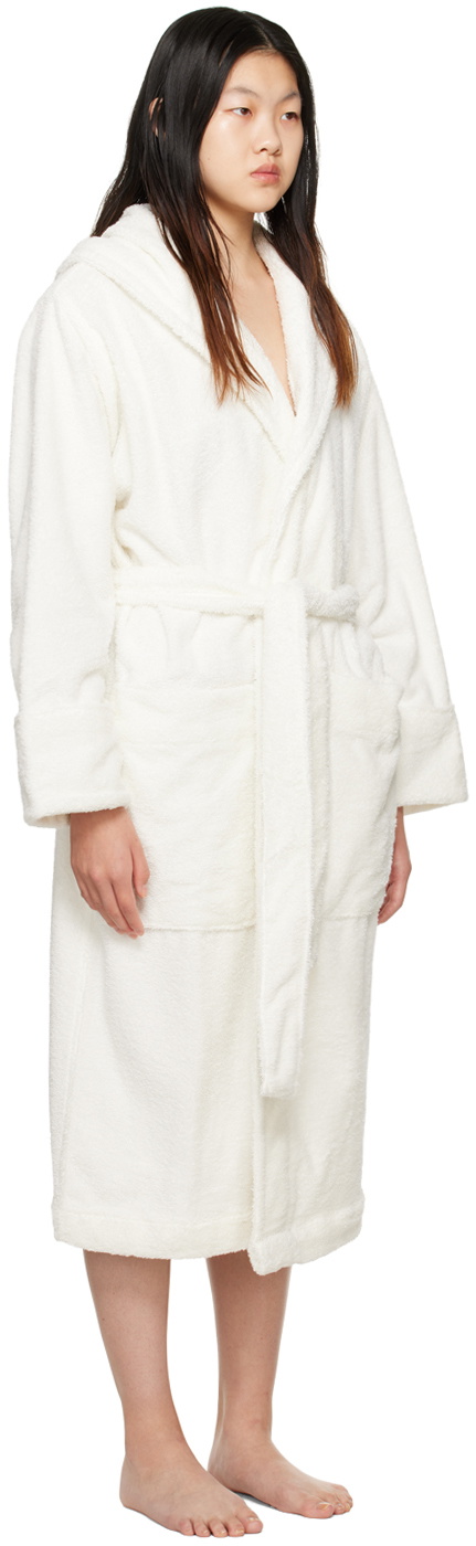 Tekla White Oversized Hooded Bathrobe Tekla Fabrics