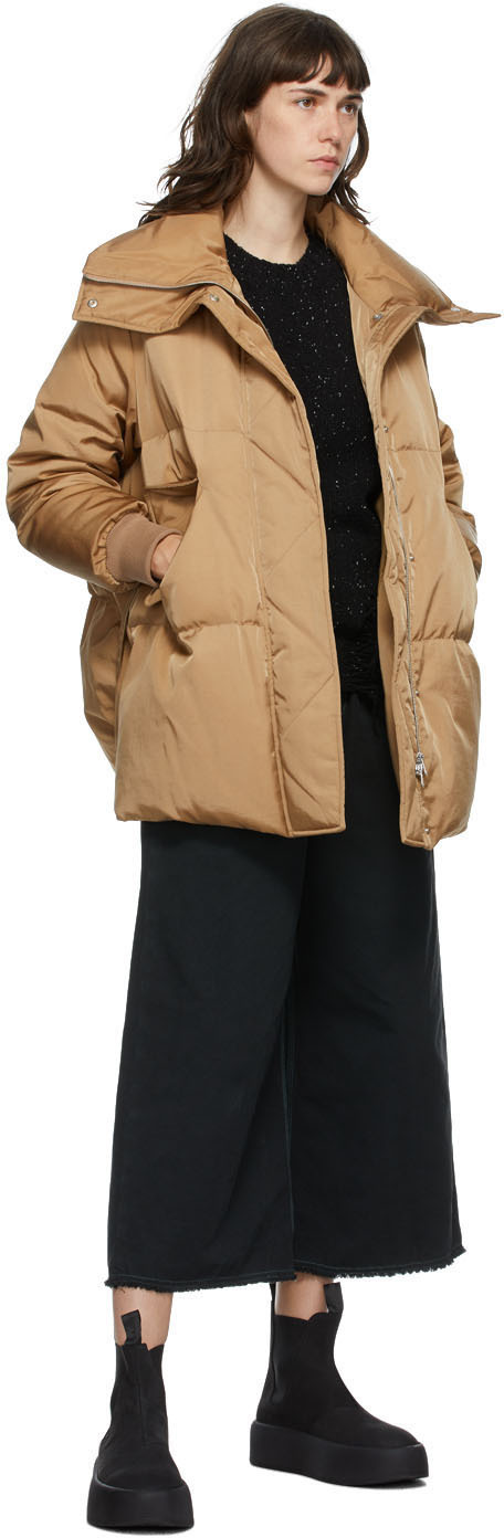 MM6 Maison Margiela Beige Down Oversized Coat MM6 Maison Margiela