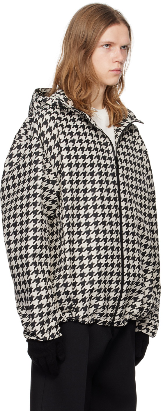 Burberry Black & White Houndstooth Jacket Burberry
